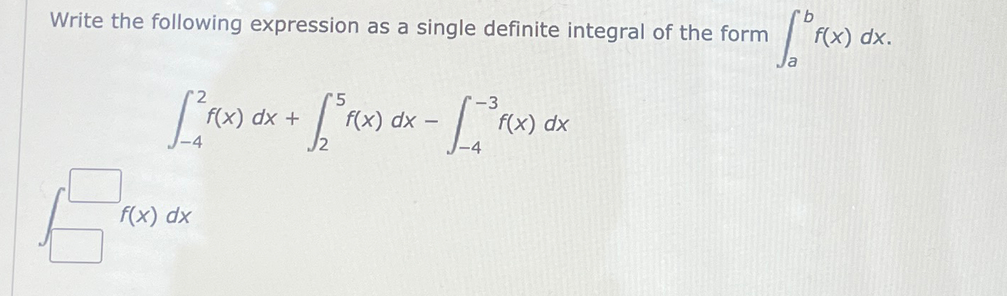 Solved Write the following expression as a single definite | Chegg.com