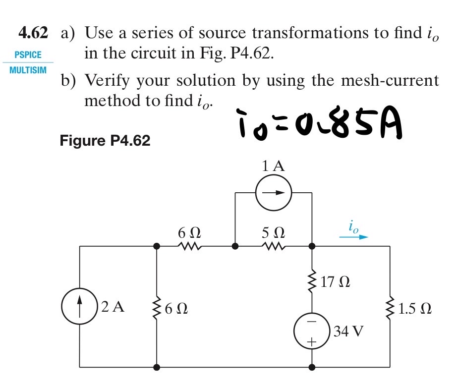 Solved 4.62 ﻿a) ﻿Use a series of source transformations to | Chegg.com