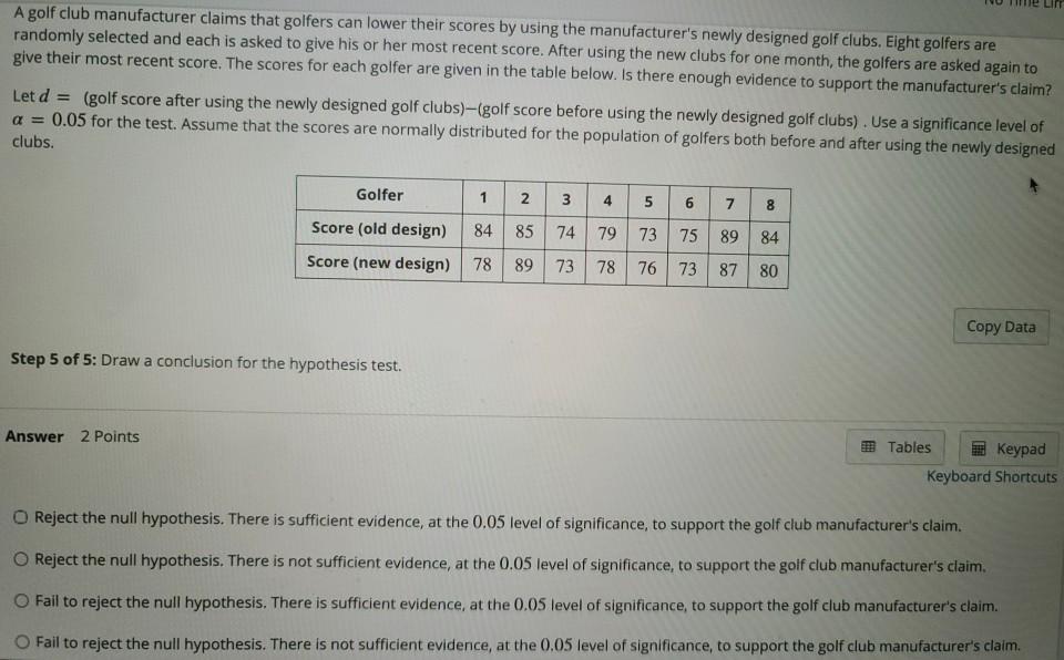 Solved A golf club manufacturer claims that golfers can | Chegg.com