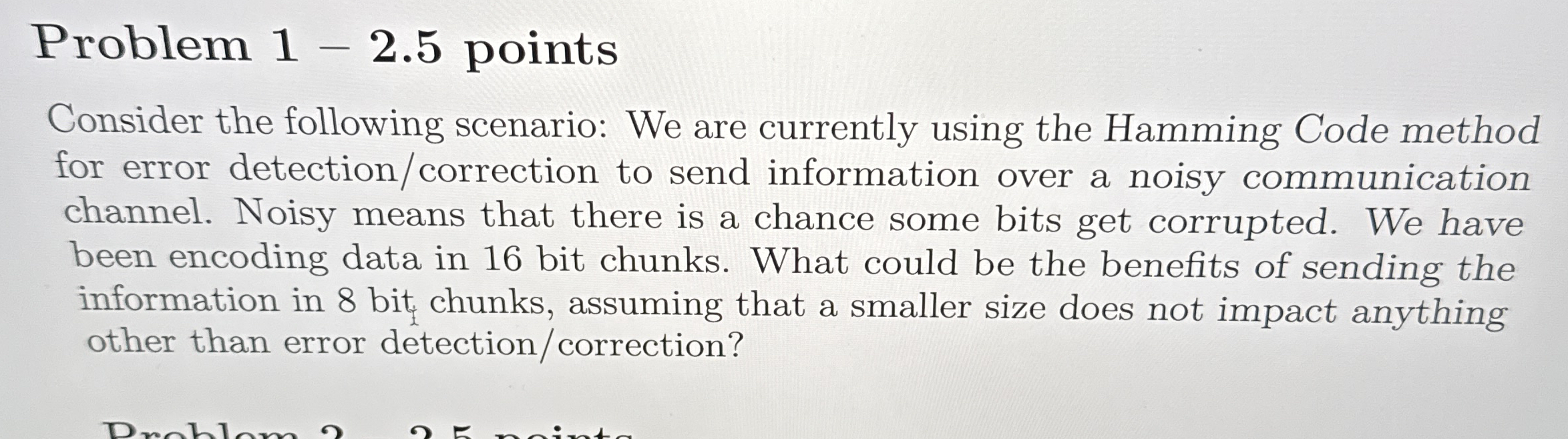Solved Problem 1-2.5 ﻿pointsConsider the following scenario: | Chegg.com