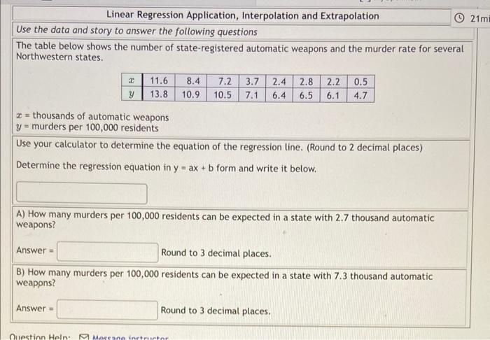 Solved Linear Regression Application Interpolation And