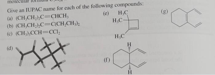 Solved Write structural formula for each of the | Chegg.com