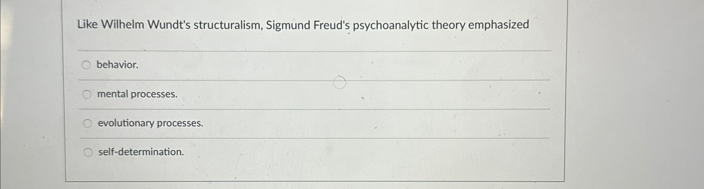 Solved Like Wilhelm Wundt's structuralism, Sigmund Freud's | Chegg.com