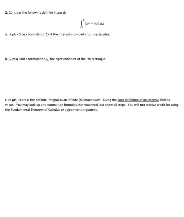 Solved 1. ( 8 pts) Approximate the definite integral below | Chegg.com