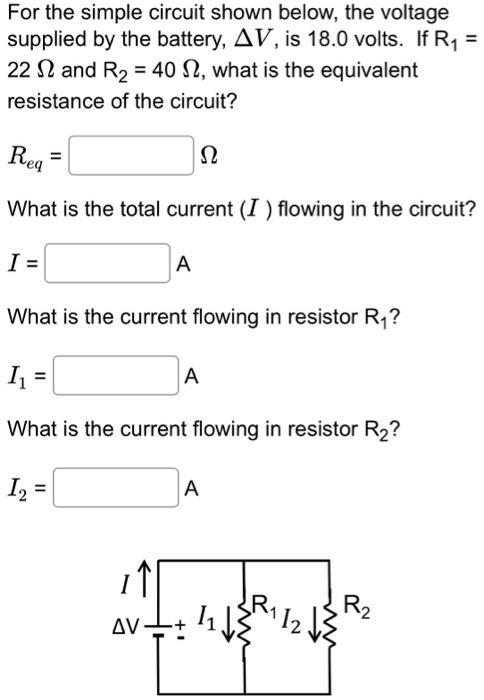 Solved For the simple circuit shown below, the voltage | Chegg.com