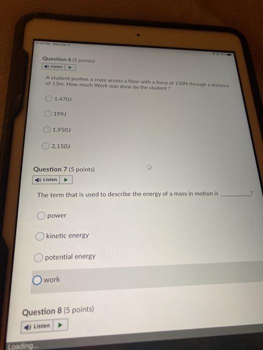 Solved Question 6 (5 points) Listen A student pushes a crate | Chegg.com Solved Question 6 (5 points) Listen A student pushes a crate | Chegg.com