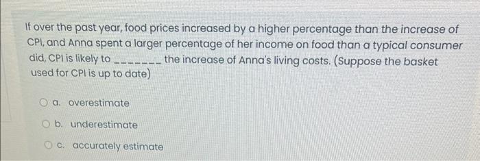 Solved A negative inflation rate suggests that the CPI is | Chegg.com