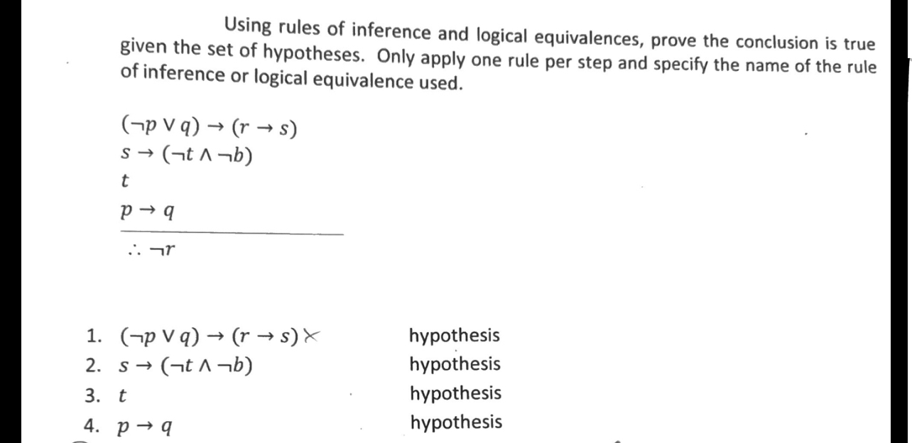 Solved Using rules of inference and logical equivalences, | Chegg.com