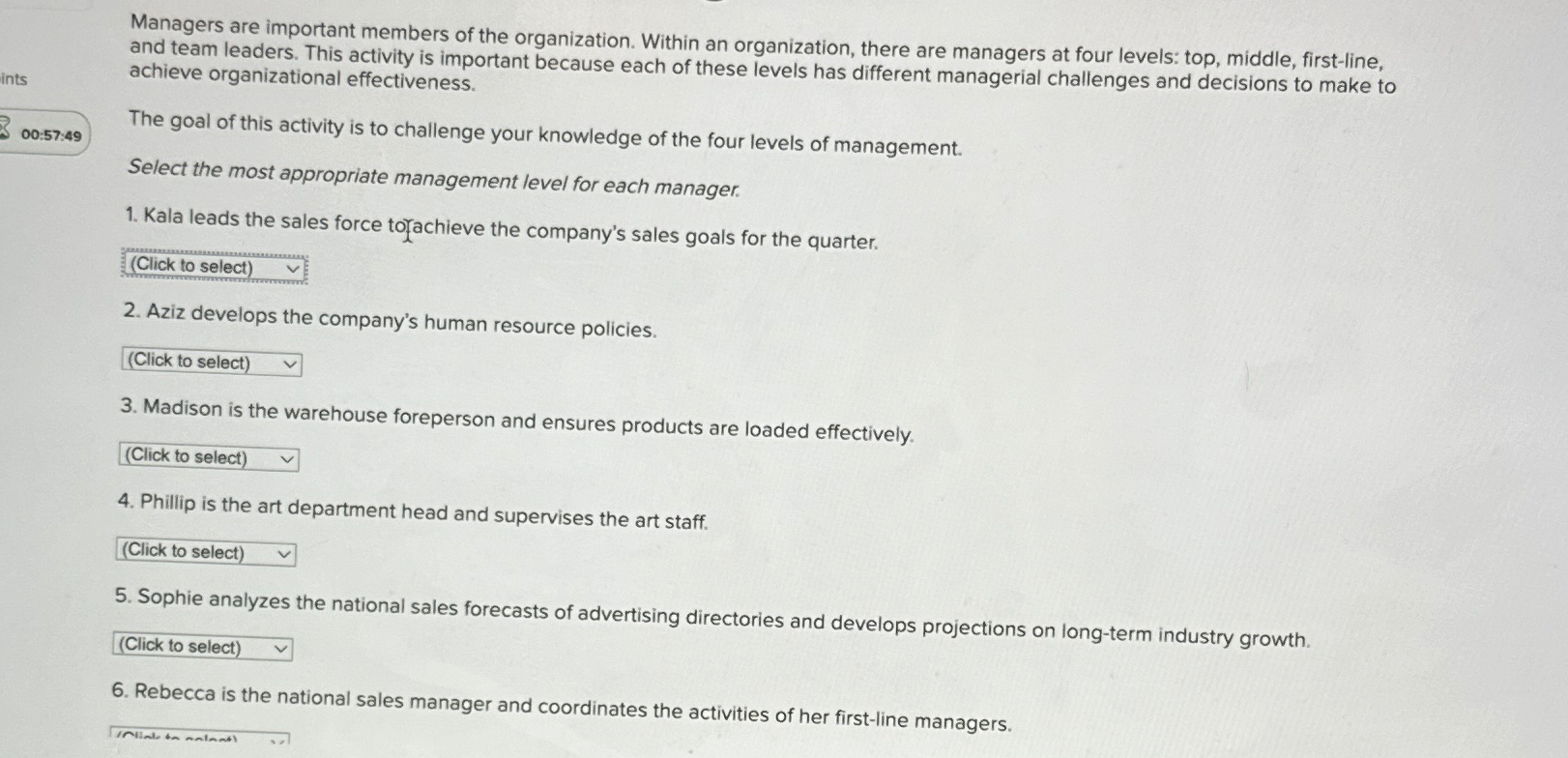 Solved Managers are important members of the organization. | Chegg.com