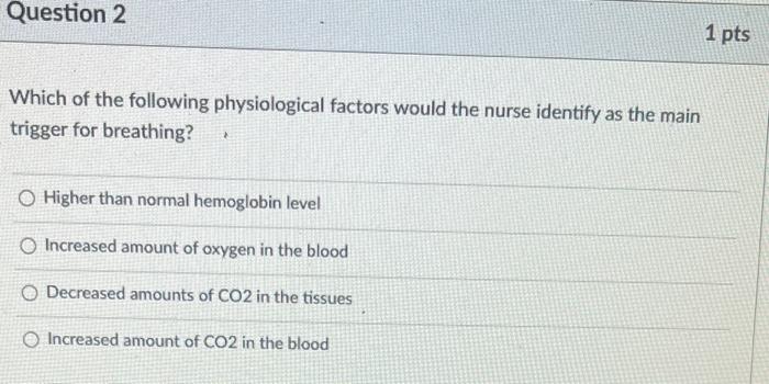 Solved Which of the following physiological factors would | Chegg.com