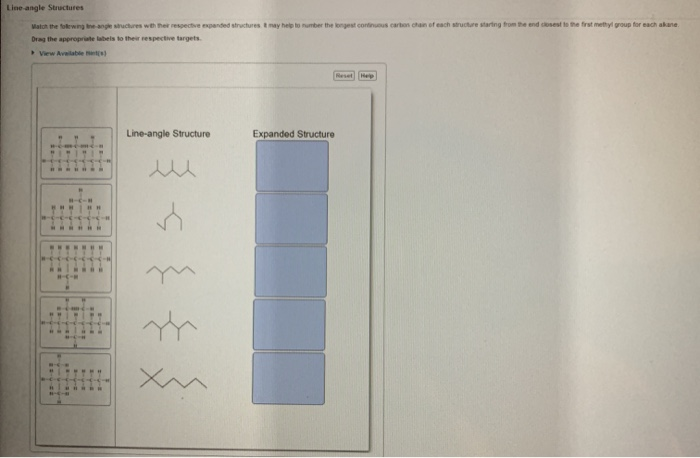 Solved Line-angle Structures Matok the following angle | Chegg.com