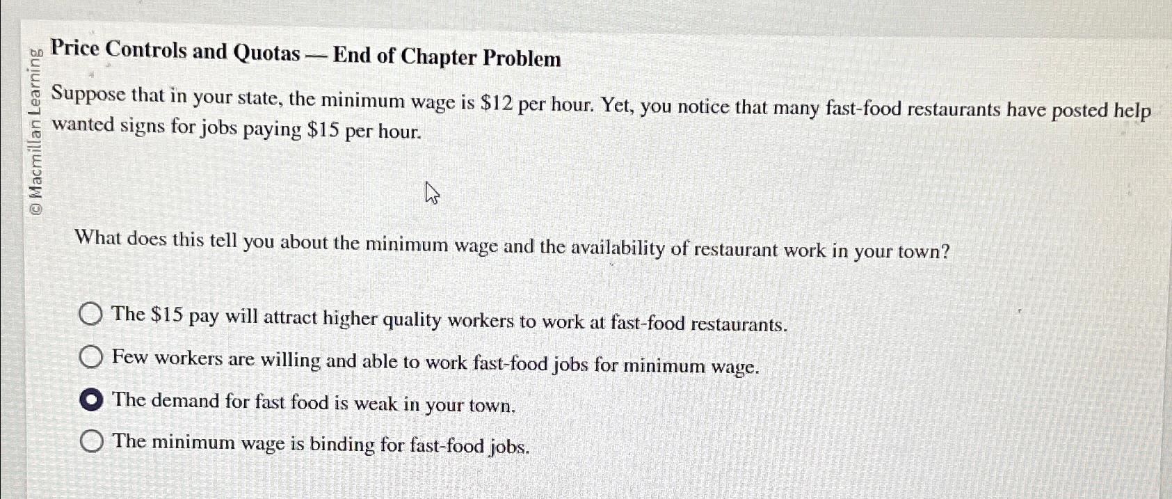 Solved Price Controls and Quotas - ﻿End of Chapter | Chegg.com