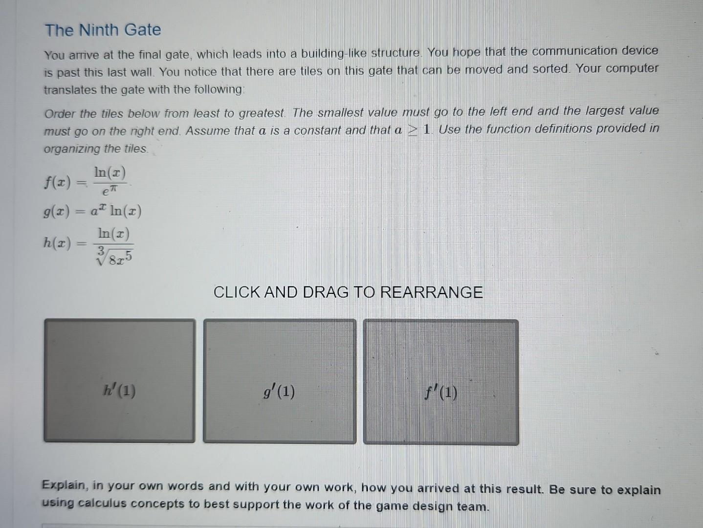 Solved The Ninth Gate You arrive at the final gate, which | Chegg.com