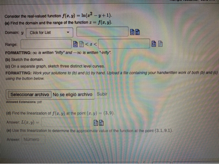 Solved Consider the real-valued function f(x, y) = ln(22 – y | Chegg.com