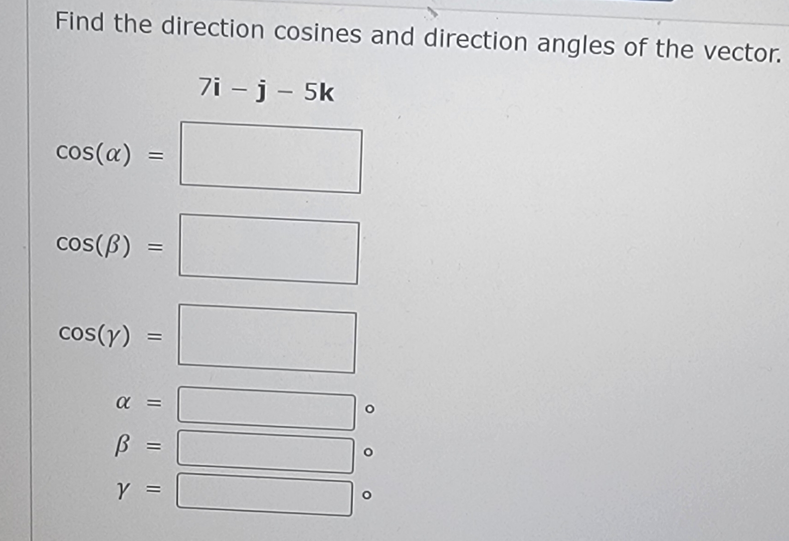 Solved Find the direction cosines and direction angles of | Chegg.com
