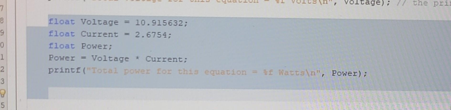 Solved Iloat Voltage =10.915632; float Current =2.6754; | Chegg.com