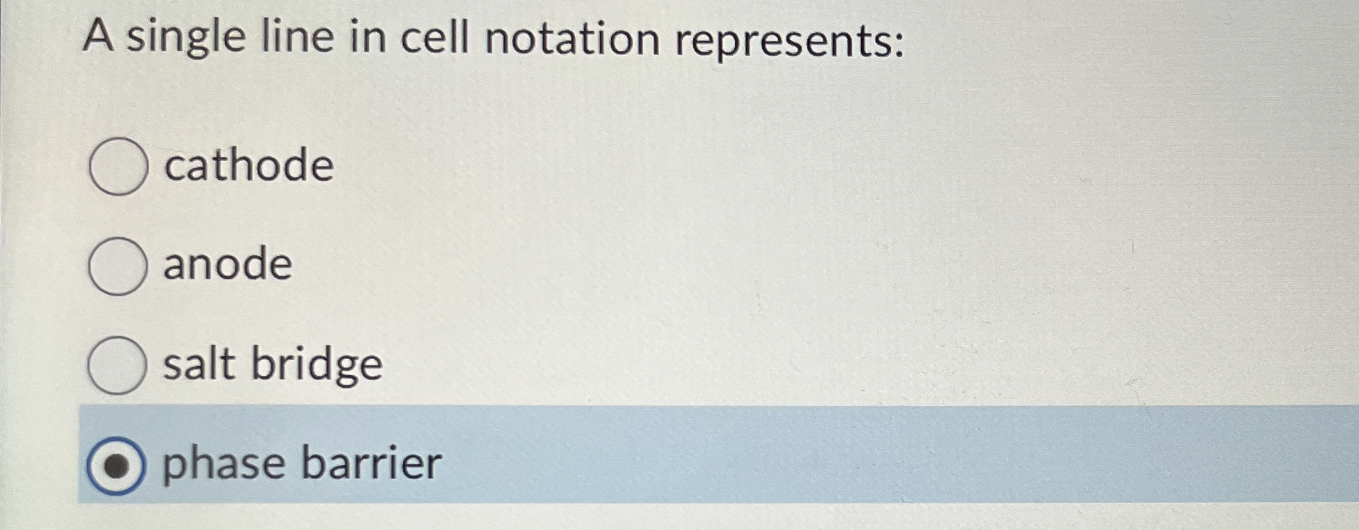 Solved A single line in cell notation | Chegg.com