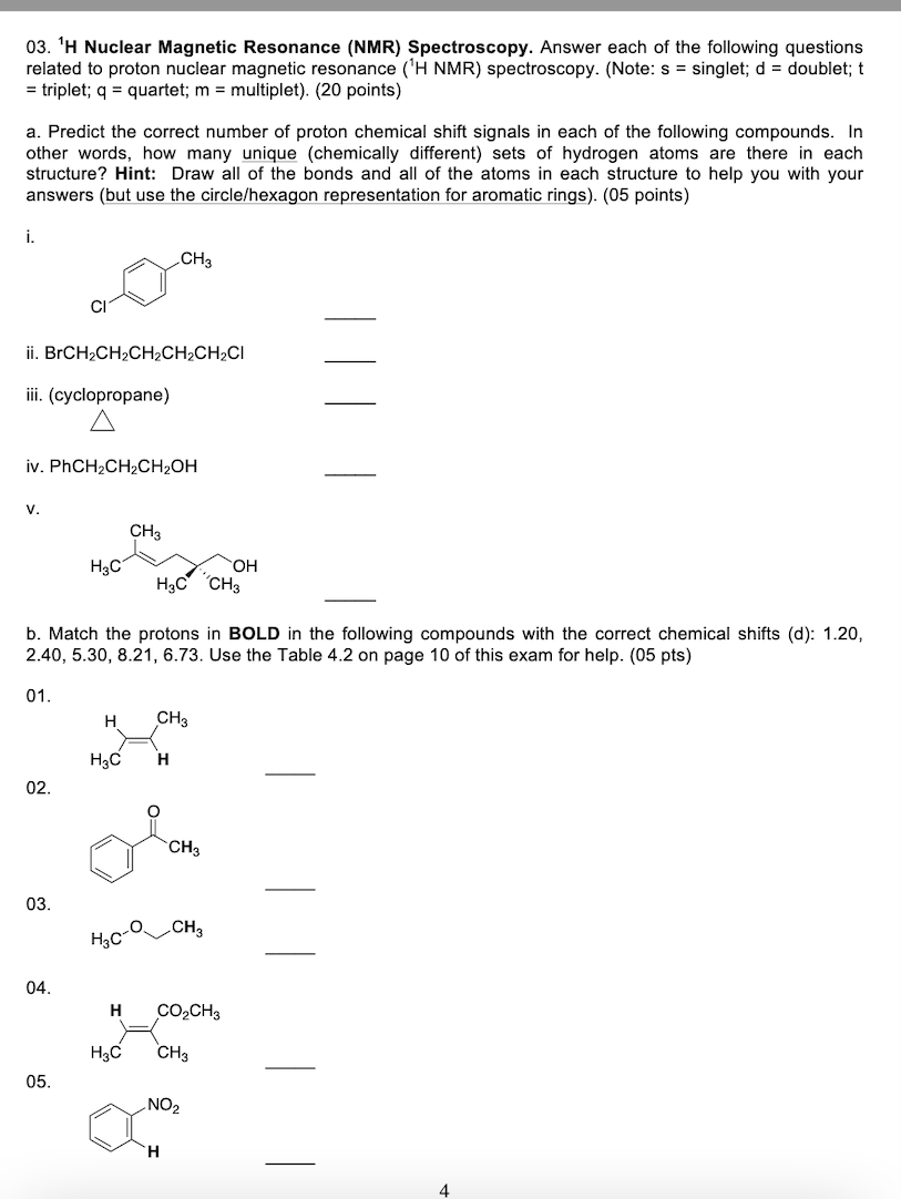 Solved ?1H ﻿Nuclear Magnetic Resonance (NMR) ﻿Spectroscopy. | Chegg.com