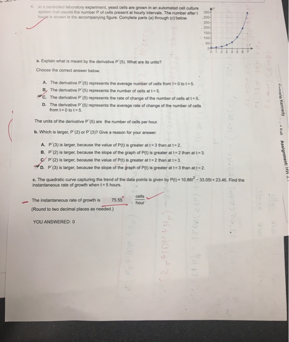 Solved 4. In a controlled laboratory experiment, yeast cells | Chegg.com