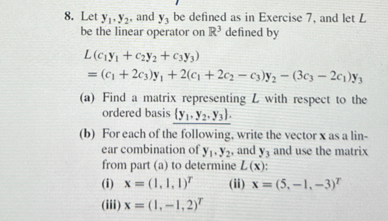 Solved Let y1,y2, ﻿and y3 ﻿be defined as in Exercise 7, ﻿and | Chegg.com