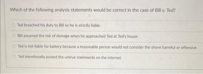 Solved Ted does not like Bill, Using his MeBook page, Ted | Chegg.com