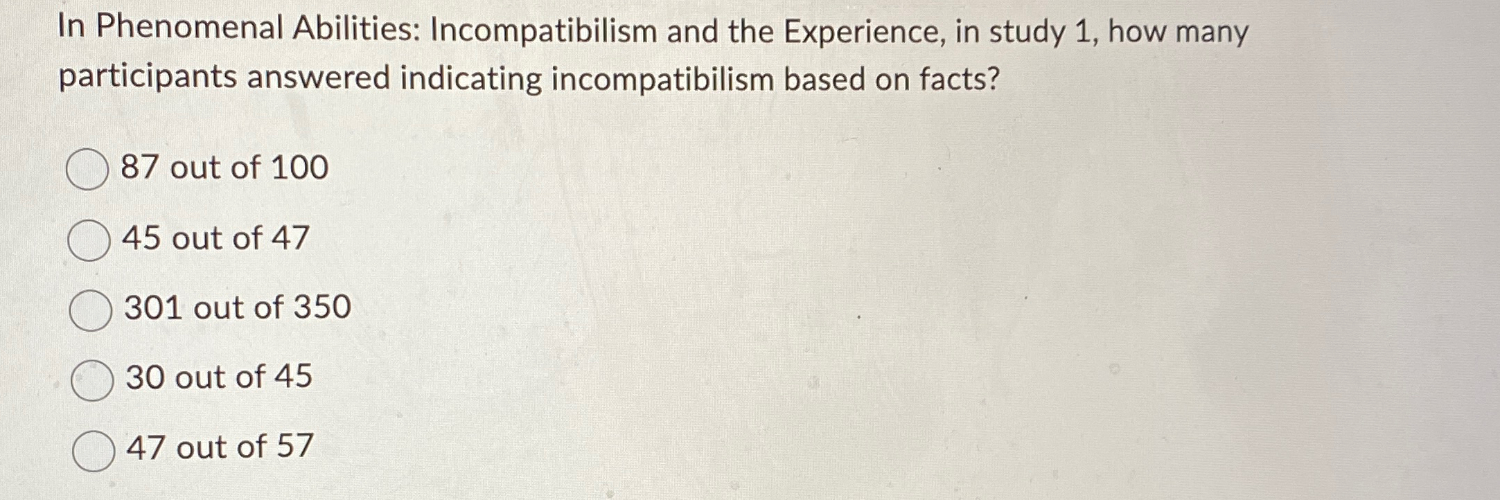 Solved In Phenomenal Abilities: Incompatibilism and the | Chegg.com