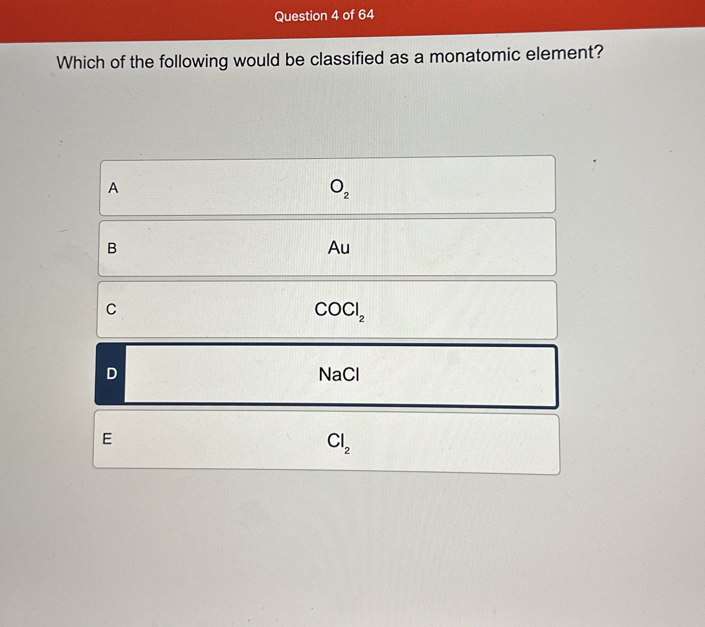 Solved Which of the following would be classified as a | Chegg.com