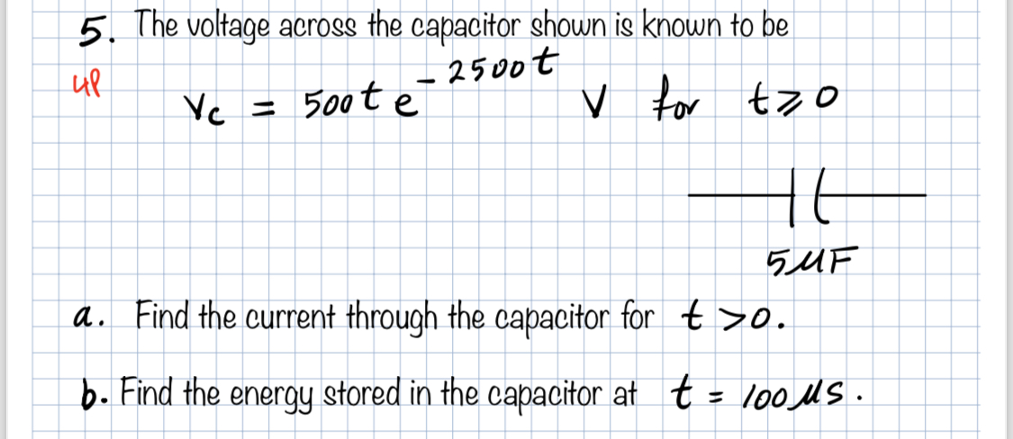 Solved The voltage across the capacitor shown is known to be | Chegg.com