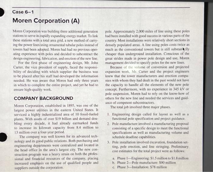 Solved Moren Corporation was building three additional | Chegg.com