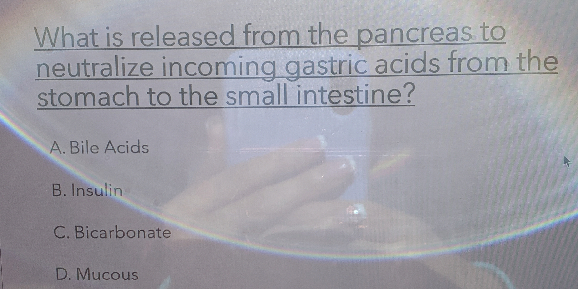 Solved What is released from the pancreas to neutralize | Chegg.com