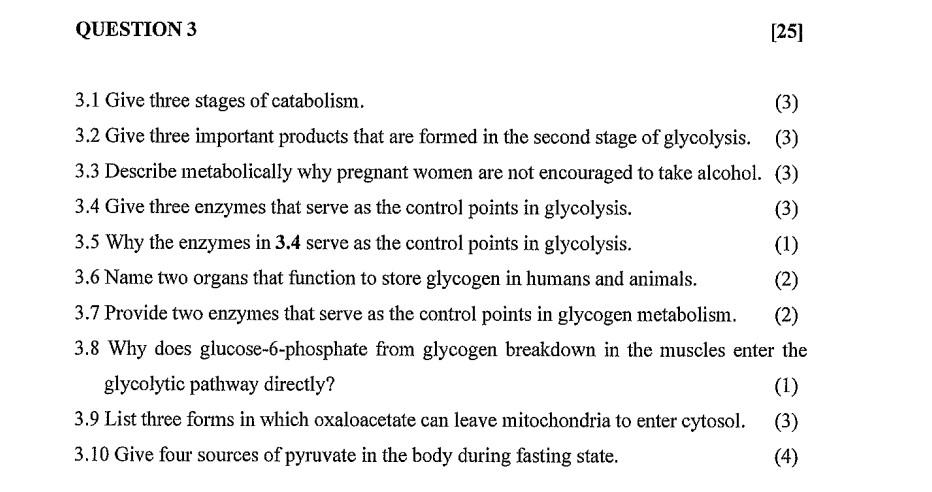 Solved 3.1 Give three stages of catabolism. 3.2 Give three | Chegg.com Solved 3.1 Give three stages of catabolism. 3.2 Give three | Chegg.com