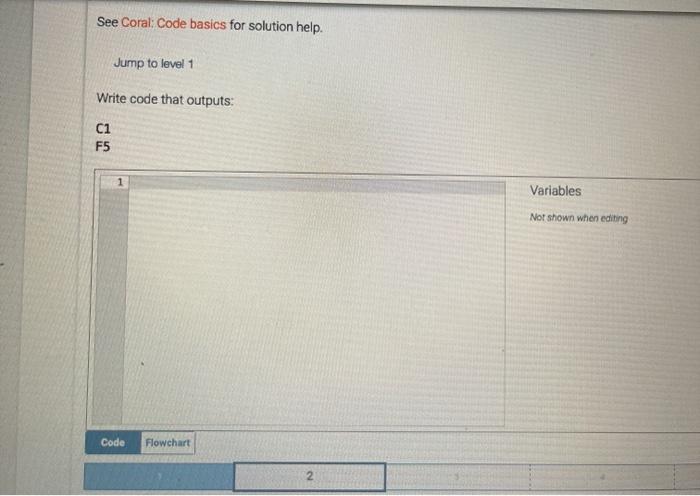Solved See Coral Code Basics For Solution Help Jump To