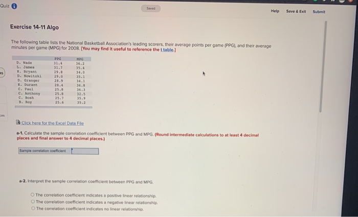 Solved Quiz Seved Help Save & Exit Submit Exercise 14-11 | Chegg.com