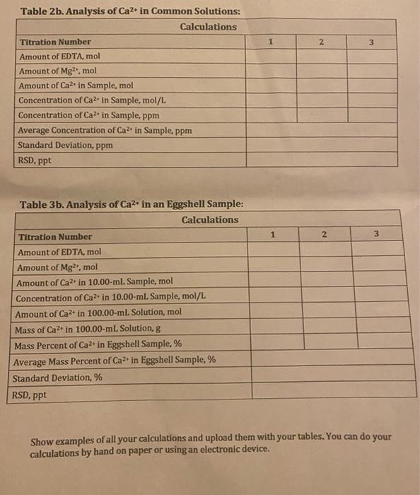 Solved DATA COLLECTION Table 1. Standardization of EDTA | Chegg.com