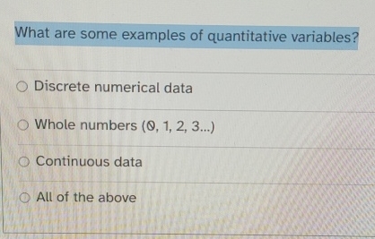 Solved What are some examples of quantitative | Chegg.com