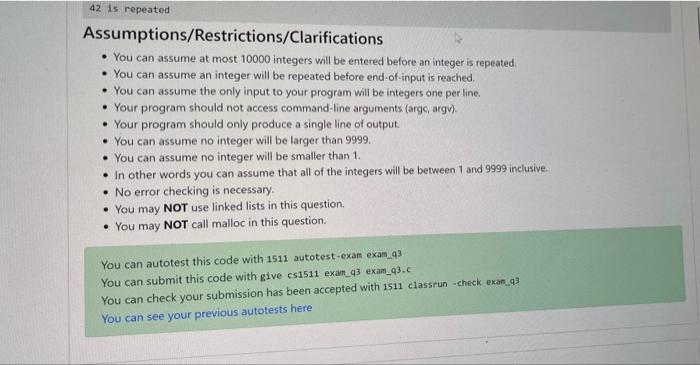Solved Write a C program exam_q3.c which reads integers from | Chegg.com
