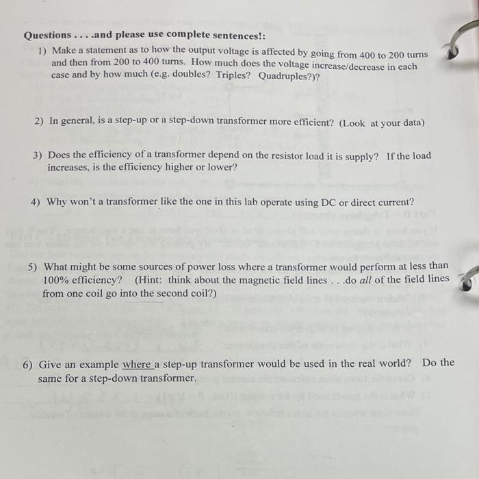 Solved Questions.... and please use complete sentences!: 1) | Chegg.com