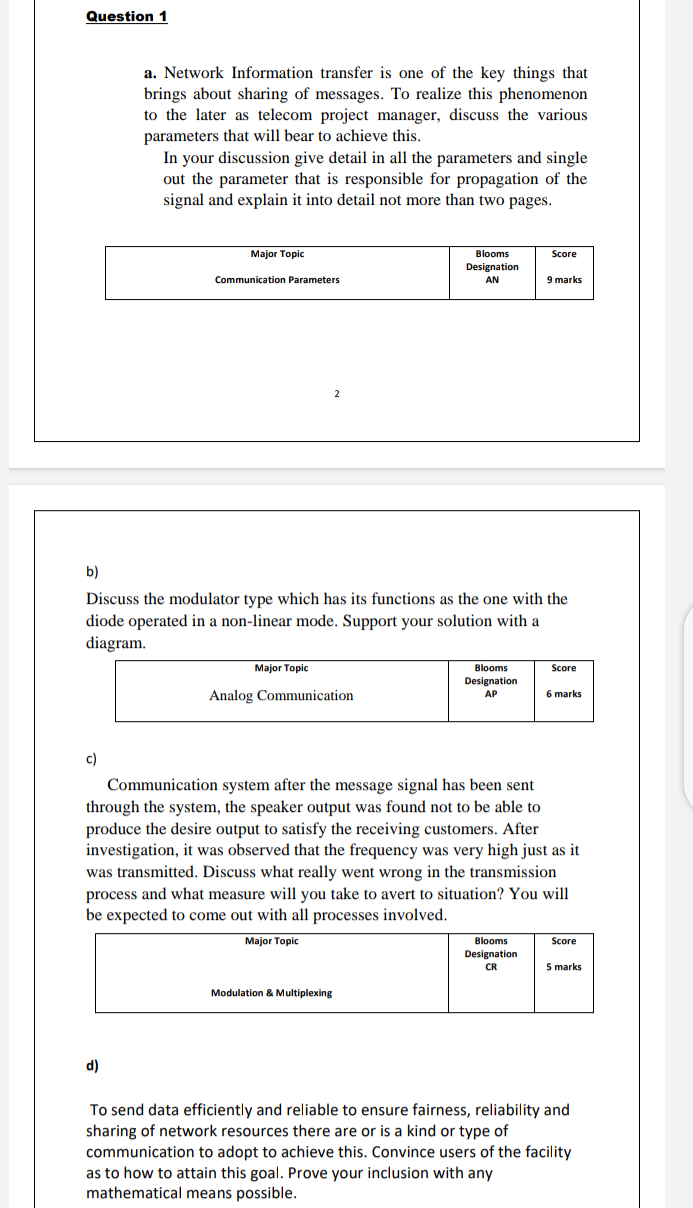 a. Network Information transfer is one of the key | Chegg.com