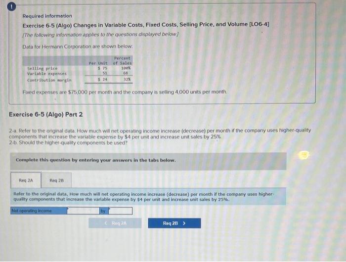Solved Required informetion Exercise 6-5 (Algo) Changes in | Chegg.com