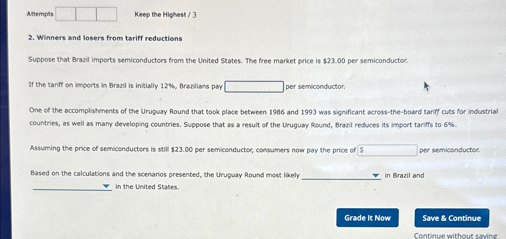 Solved AttemptsKeep the Highest / 32. ﻿Winners and losers | Chegg.com