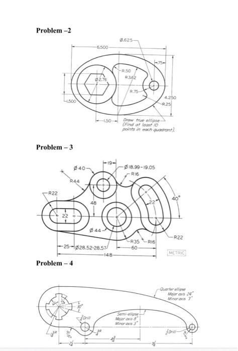 Solved draw problem (2-3-4) using autocad and Please submit | Chegg.com