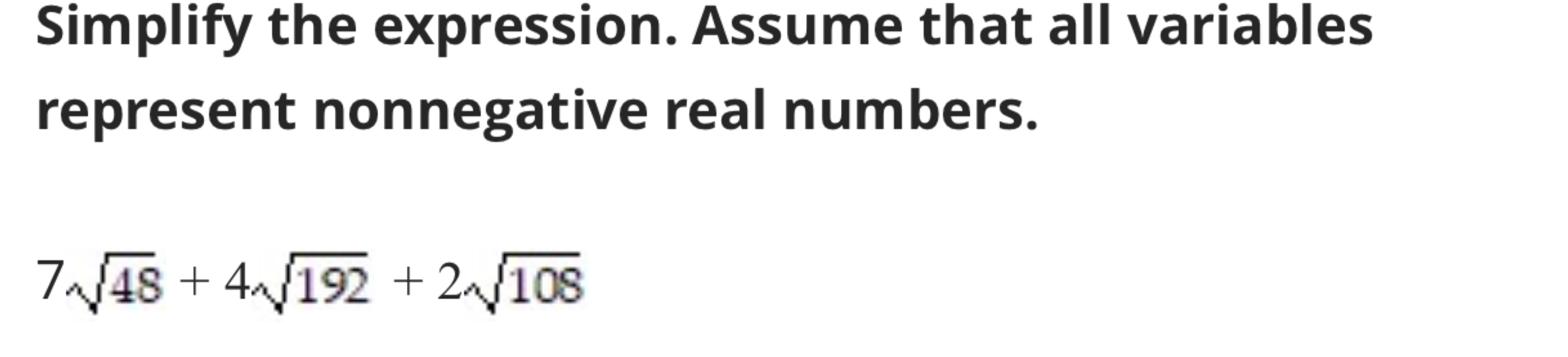 Solved Simplify the expression. Assume that all | Chegg.com