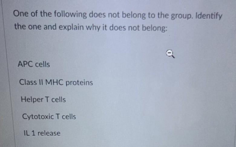 Solved One of the following does not belong to the group. | Chegg.com