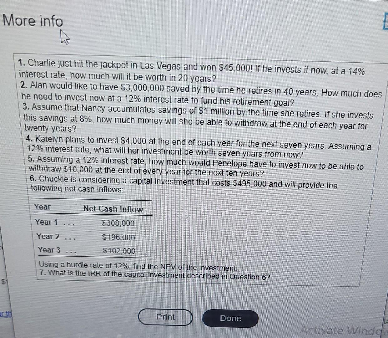Solved More info [ 1. Charlie just hit the jackpot in Las | Chegg.com