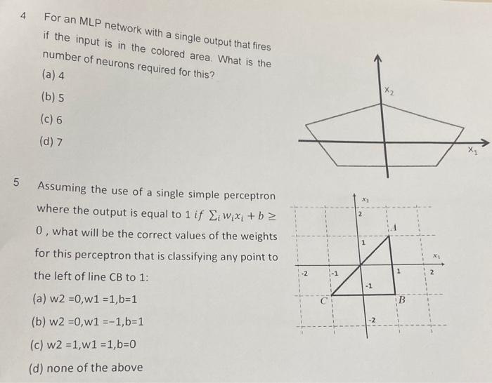 Solved 4 For an MLP network with a single output that fires | Chegg.com
