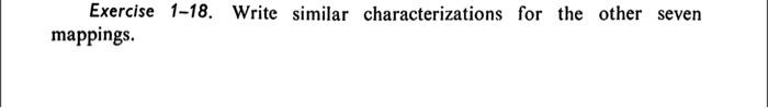 Exercise 1-18. Write similar characterizations for | Chegg.com