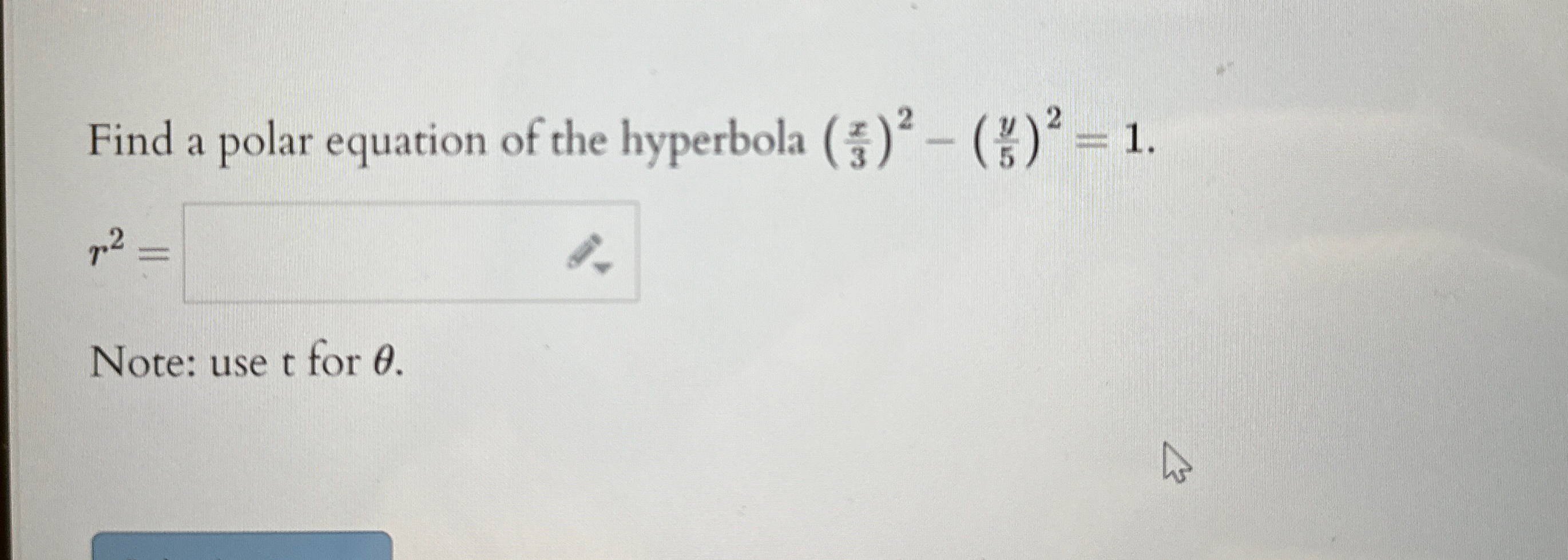 Solved Find a polar equation of the hyperbola | Chegg.com