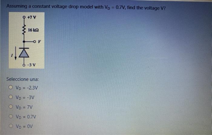 Solved Assuming a constant voltage drop model with Vp = | Chegg.com