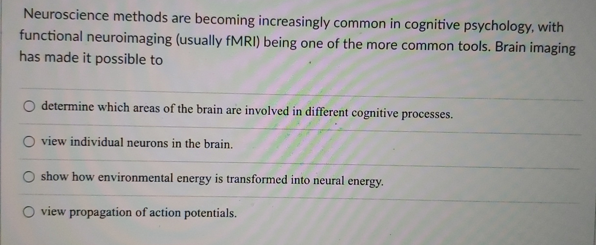 Solved Neuroscience methods are becoming increasingly common | Chegg.com