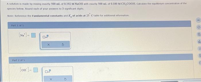 Solved A solution is made by mixing exactly 500 mL, of | Chegg.com